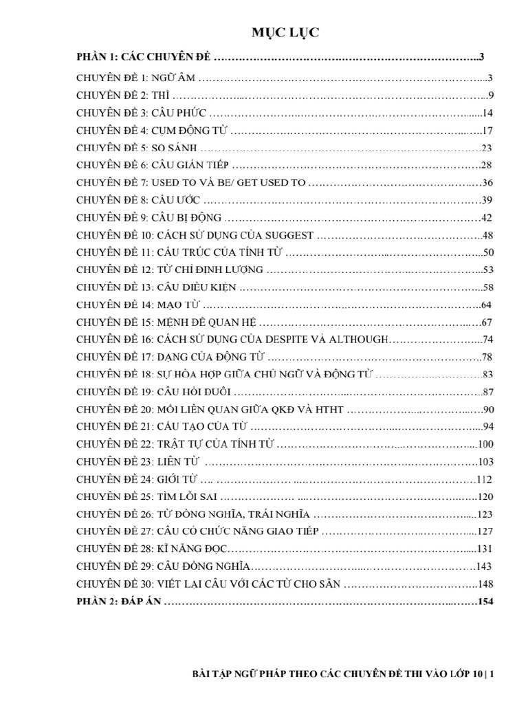 30 Chuyên Đề Ôn Thi Vào 10 | PDF