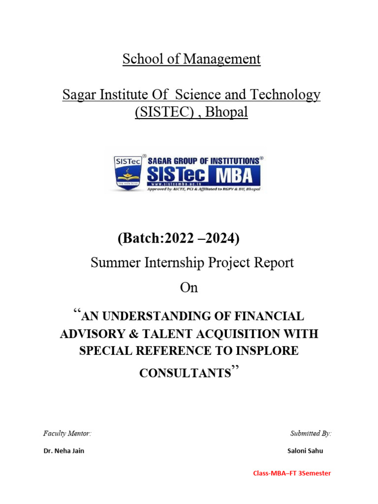 Soumya Jain SIP Report Final | PDF