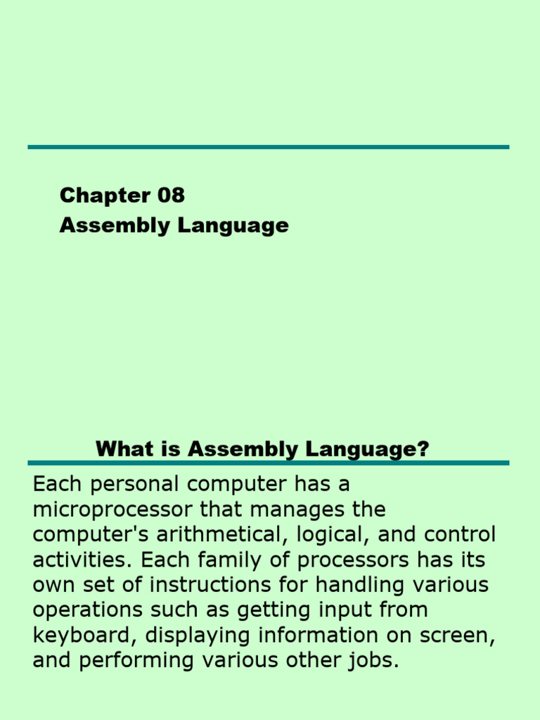 Chapter 09 Assembly Language | PDF