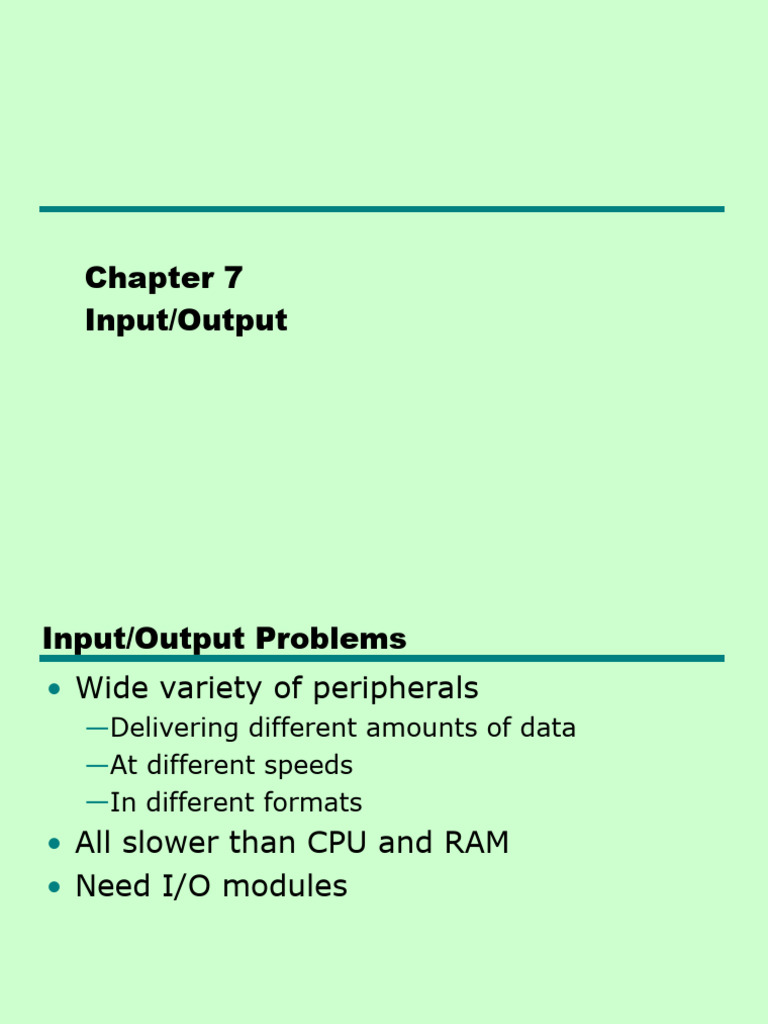 07 - Input Output | PDF | Input/Output | Office Equipment