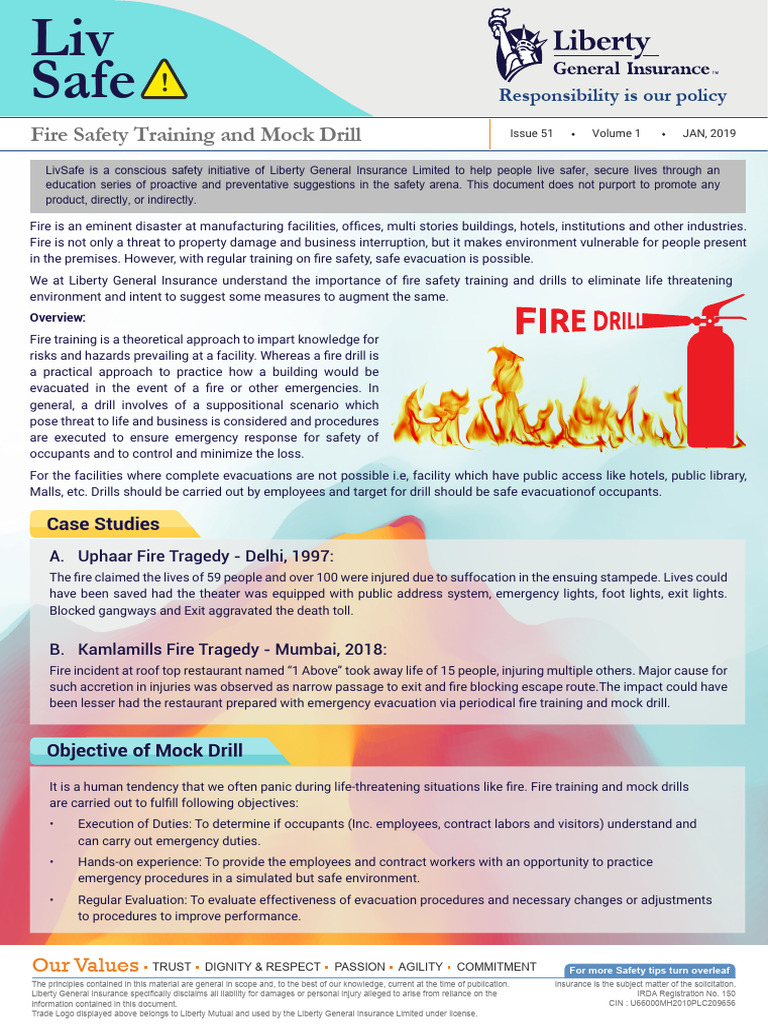LivSafe-51st Edition-Fire Safety Training and Mock Drill | PDF
