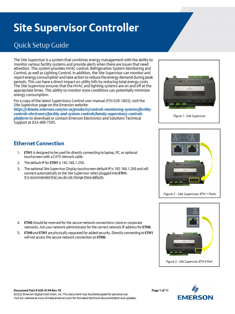 026 4144 Site Supervisor Controller Quick Setup Guide en Us 2188962 ...