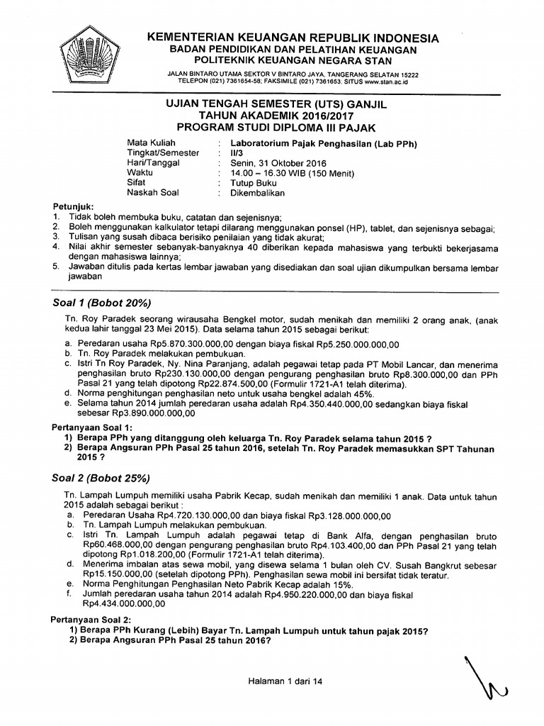 Uts Lab PPH 2016-2107 | PDF