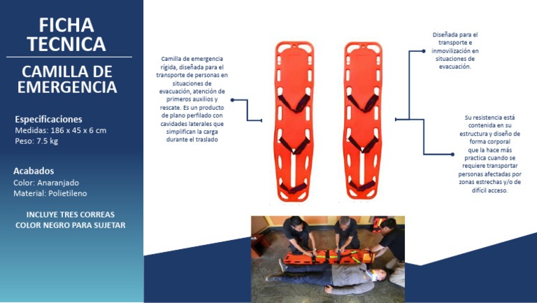Camilla de Emergencia Rígida 186cm | PDF