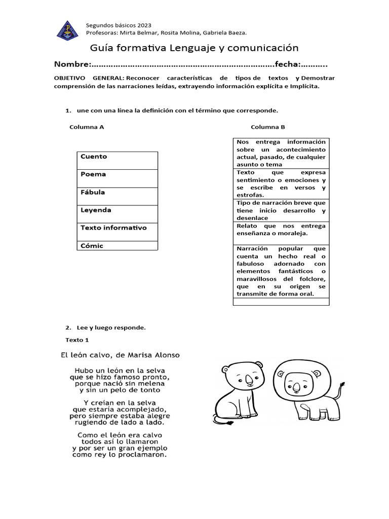 Examen de Fábulas y Textos Narrativos | PDF | Cuentos | Fábula