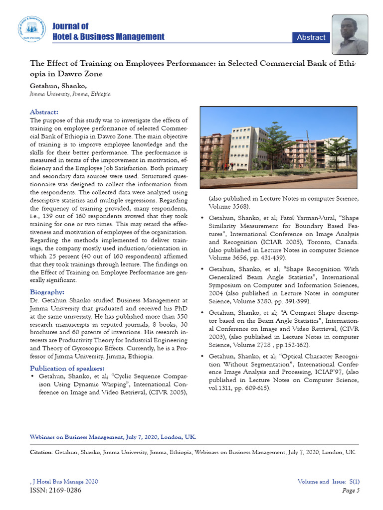 Effect of Training On Employees Performance in Selected Commercial Bank ...