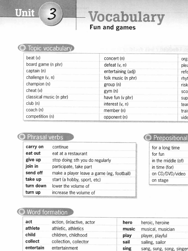 Vocabulary Fun & Games | PDF
