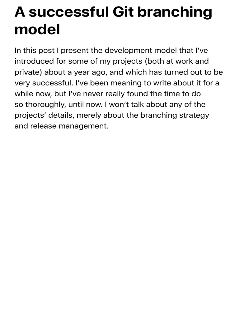 A Successful Git Branching Model | PDF | Computing | Software Engineering