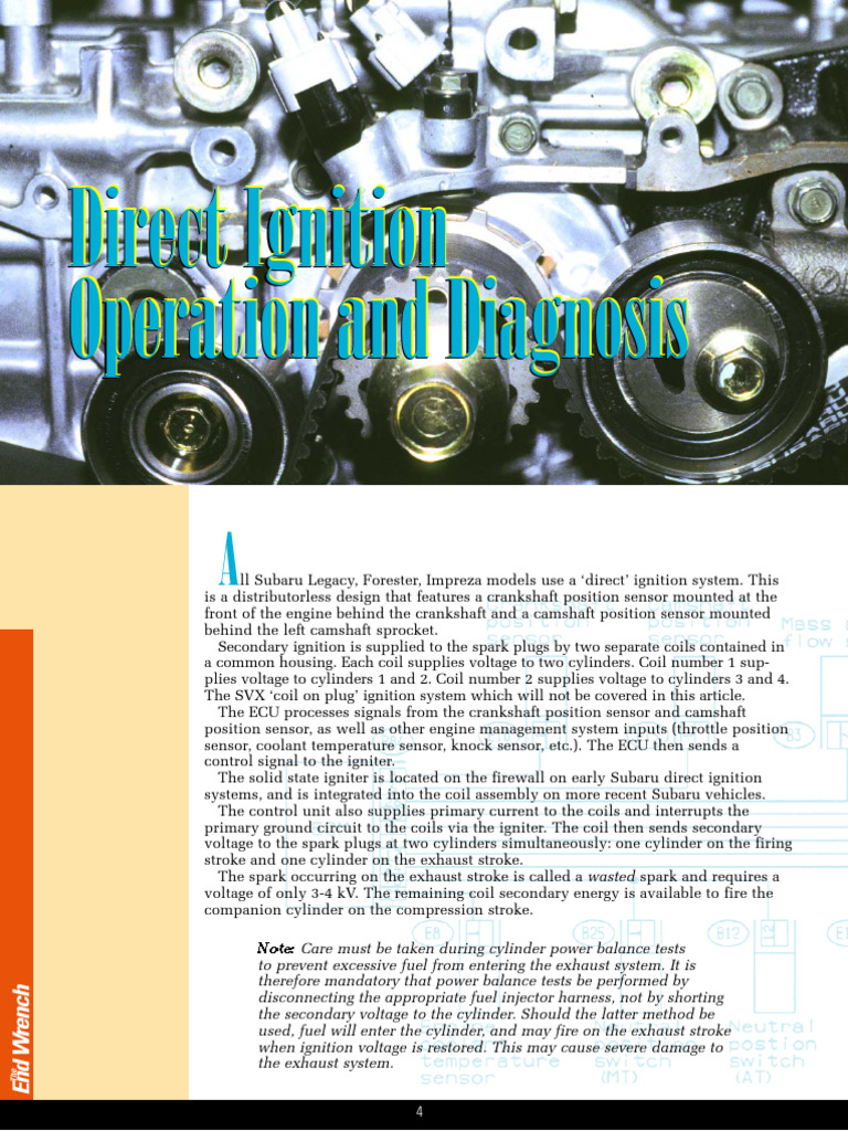 Subaru Direct Ignition Operation and Diagnosis | PDF | Ignition System ...