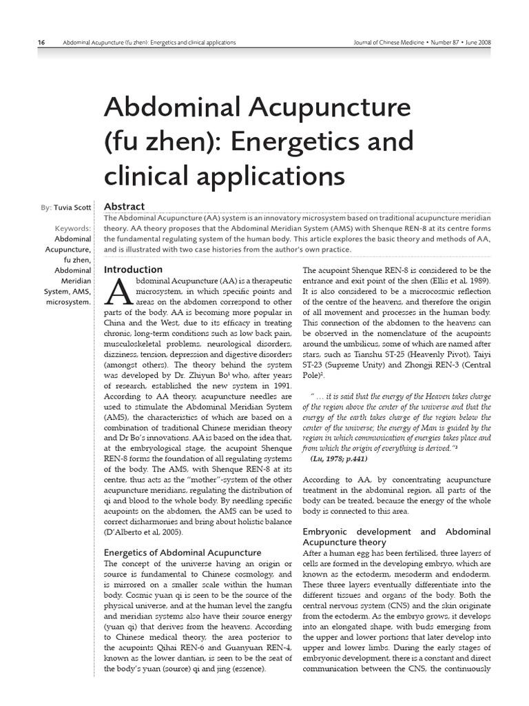 ABDOMINAL ACUPUNCTURE (Fu Zhen) Energetics and Clinical Applications - Scott T - 87 | PDF ...