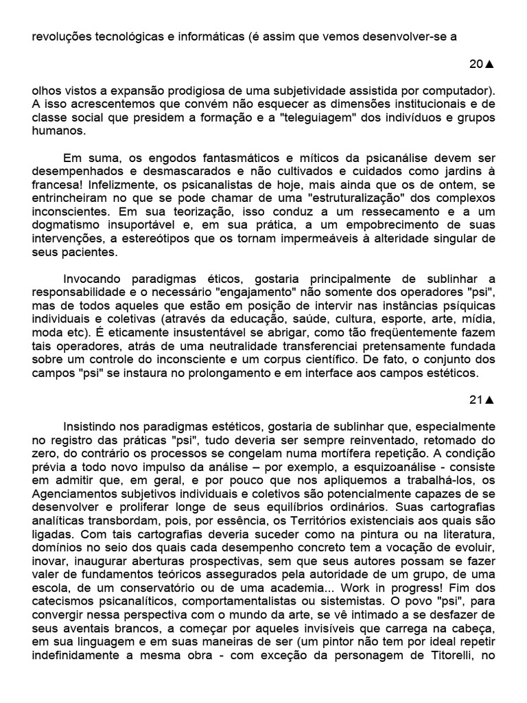 As três ecologias - Felix Guatarri-10 | PDF | Psicanálise | Sociologia
