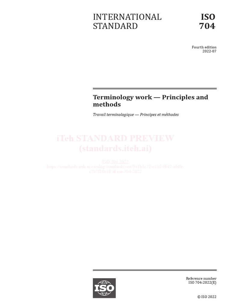 Iso 704 2022 | PDF | Concept | International Organization For ...