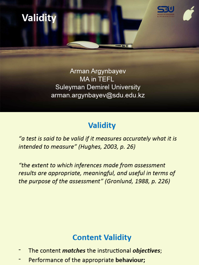 Lecture 2 - Validity | PDF | Validity (Statistics) | Behavior Modification