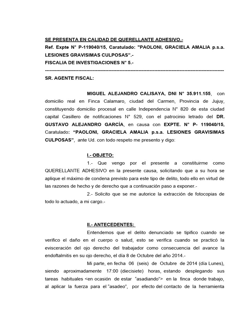 Modelo de Querella | Descargar gratis PDF | Fiscal Modelo de Querella | Descargar gratis PDF | Fiscal