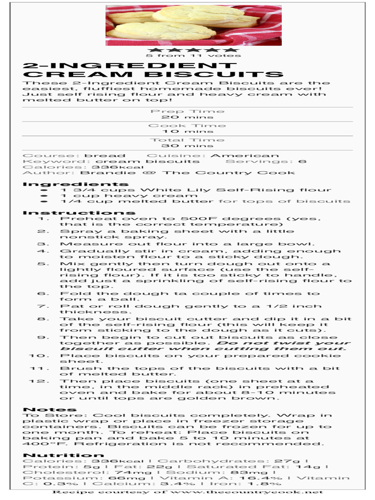 2 Ingredient Biscut Recipe | PDF