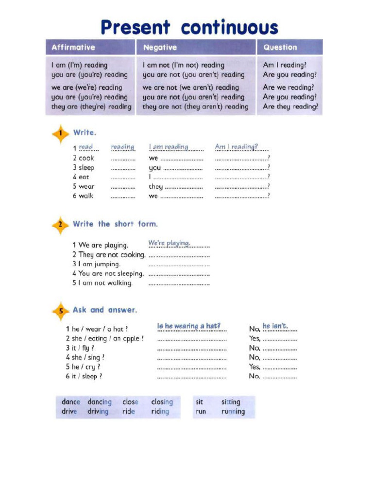 Present Continuous | PDF