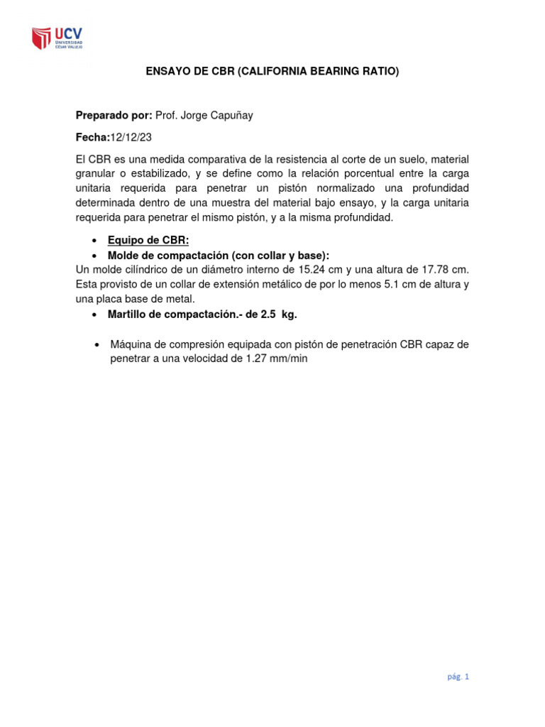 Ensayo de CBR 14dic | PDF | Tornillo | Pistón