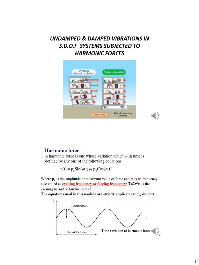 SDOF Systems: Harmonic Vibrations | PDF