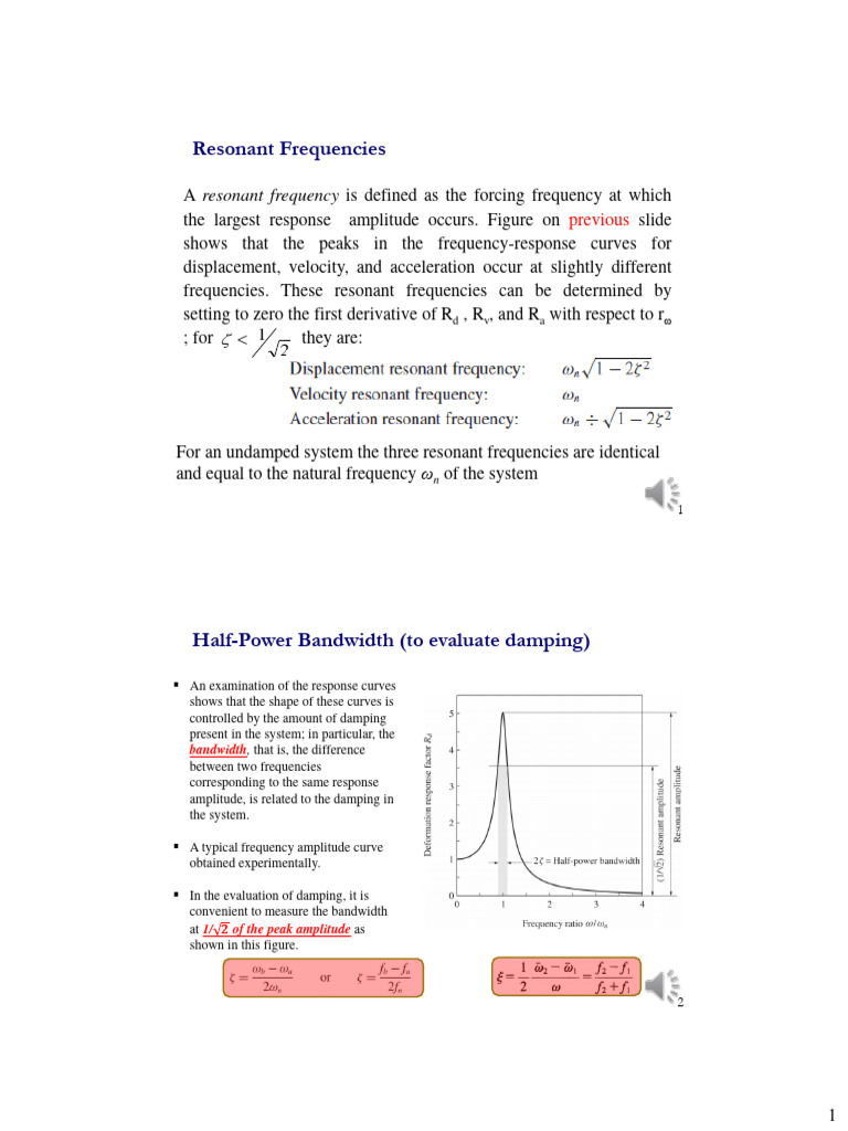 Lect 8 - S.D.O.F - Systems - Harmonic - Forces - Part 3 | PDF | Damping | Resonance