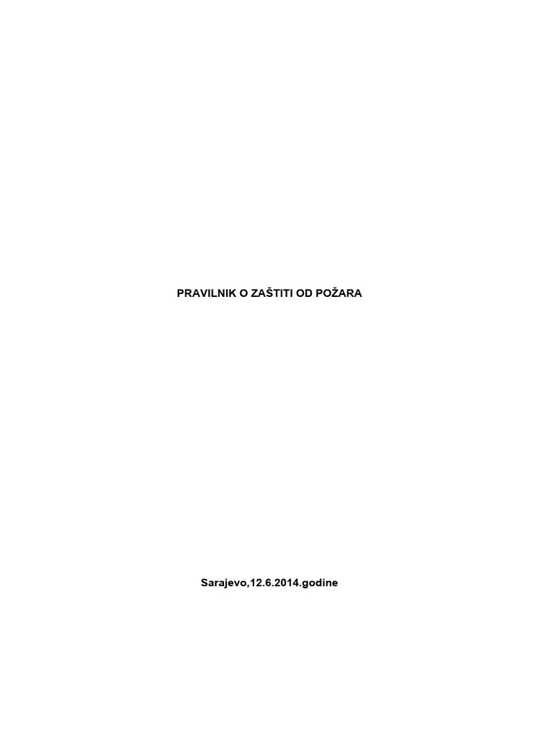 Pravilnik o Zastiti Od Pozara | PDF