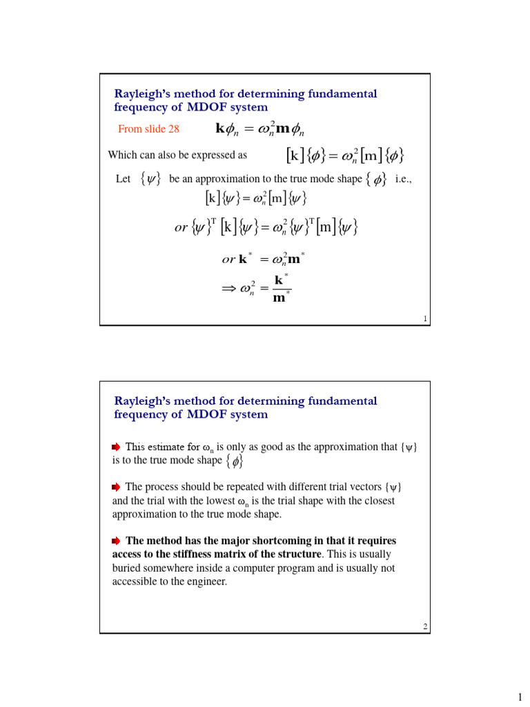 Lect - 10 - MDOF - Equations - of - Motion - Part 4 | PDF | Normal Mode | Algebra