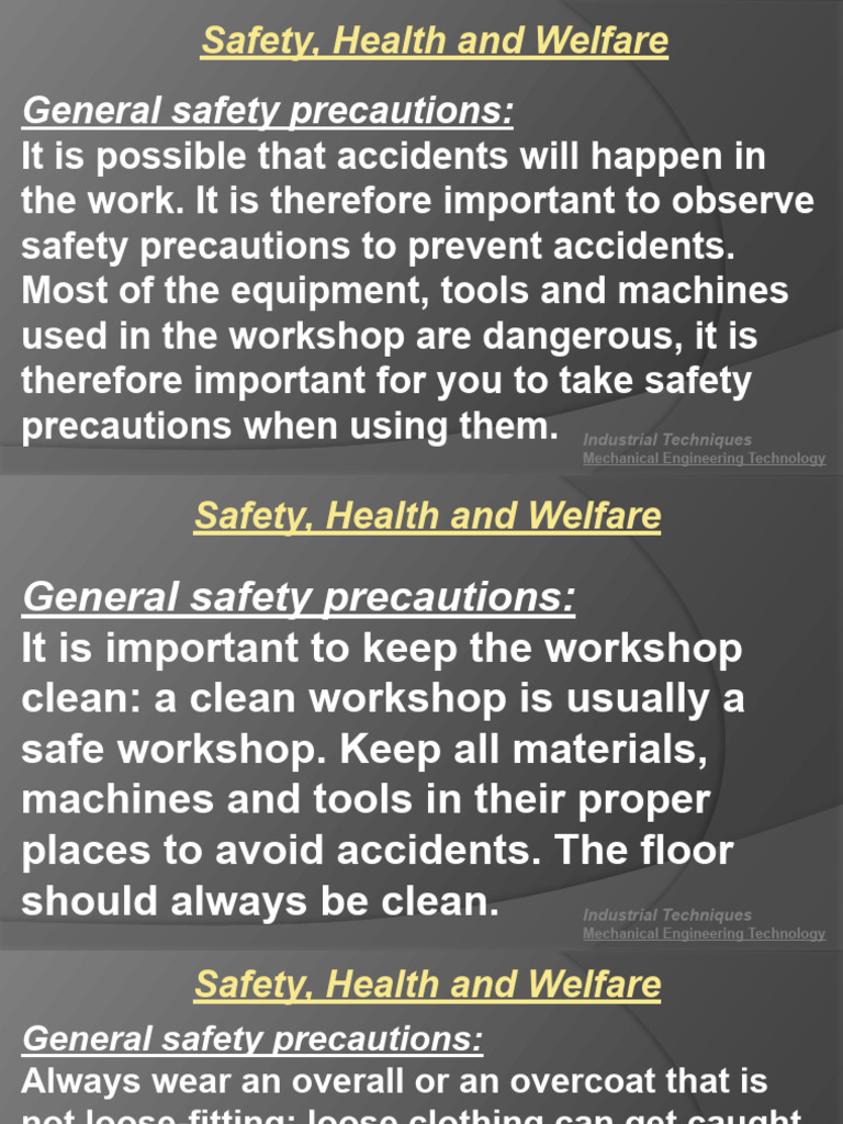 Safety, Health and Welfare Grade 9 | PDF | Machines | Engineering