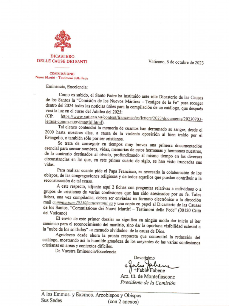 Dicasterio Causa de Los Santos | PDF