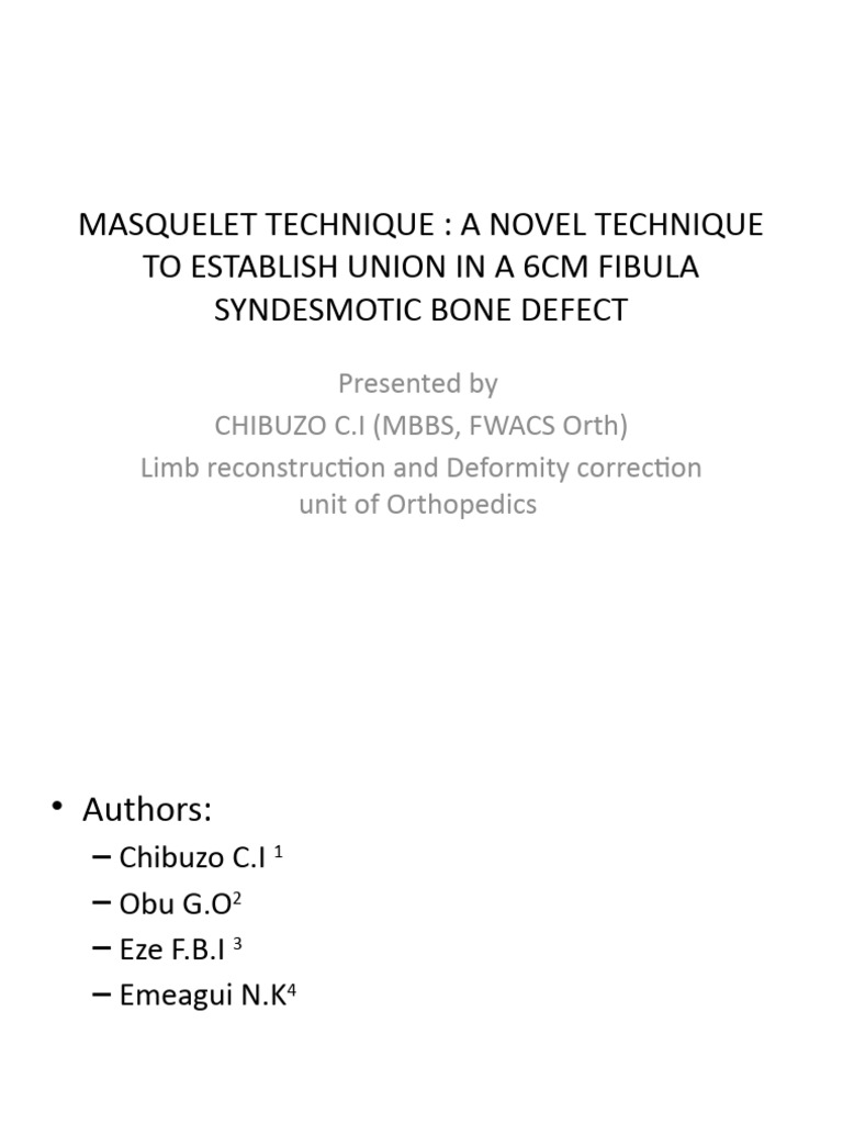 Masquelet Technique | PDF | Ankle | Musculoskeletal System