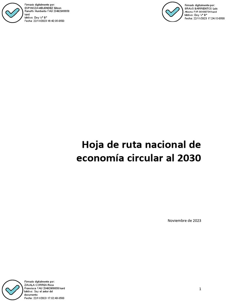 Economia Circular - Proyecto de Hoja de Ruta | PDF | Sustentabilidad | Perú