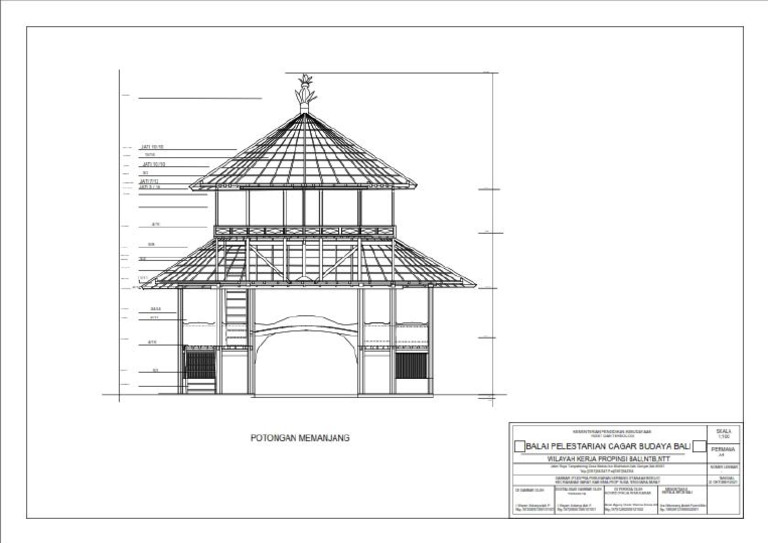 Gambar Kerja Gerbang Istana Asi Mbjo - 004 | PDF