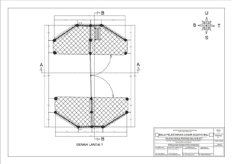 Gambar Kerja Gerbang Istana Asi Mbjo - 001 | PDF