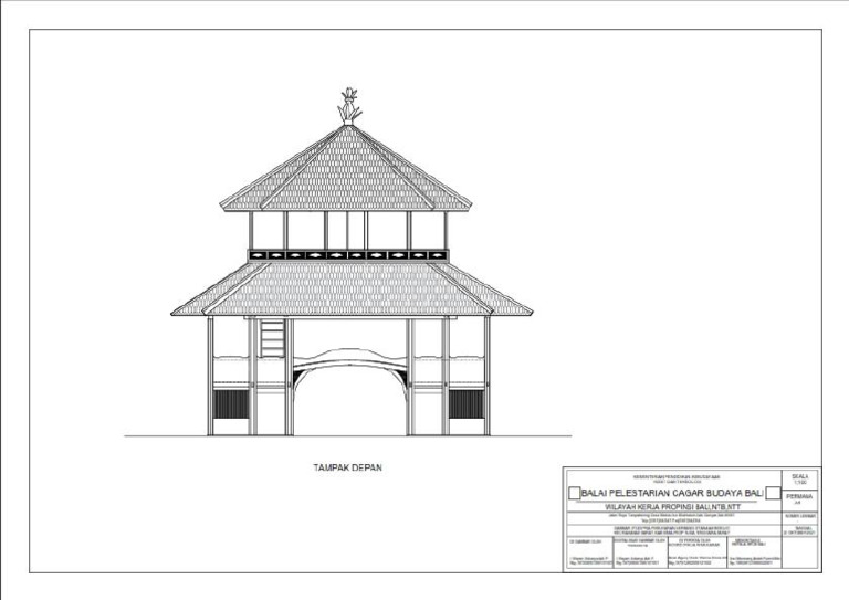 Gambar Kerja Gerbang Istana Asi Mbjo - 006 | PDF