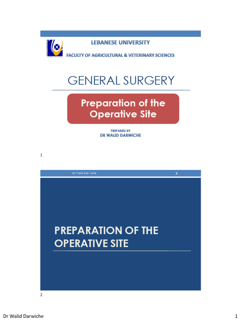 2023-2024 (05) Preparation of the Operative Site (1) | PDF | Surgery ...