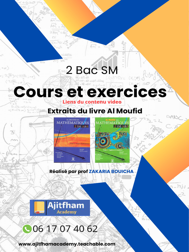 Cours Et Exercices Corrigés Maths 2 Bac Sm Prof Zakaria Bouicha Final ...