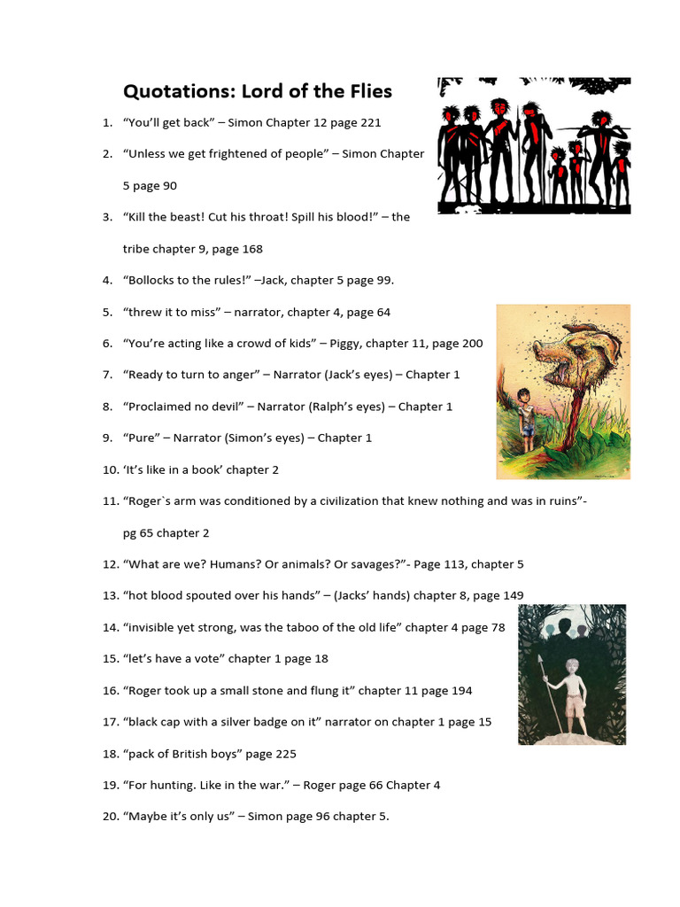 Key Quotes from Lord of the Flies | PDF | Young Adult | General Fiction
