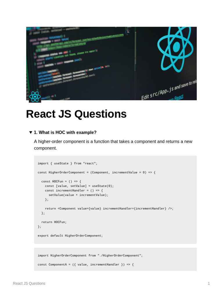 React JS Questions-Btnkzt | Download Free PDF | Computer Programming ... React JS Questions-Btnkzt | Download Free PDF | Computer Programming ...