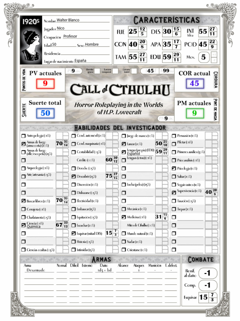 Ficha Walter Blanco | PDF