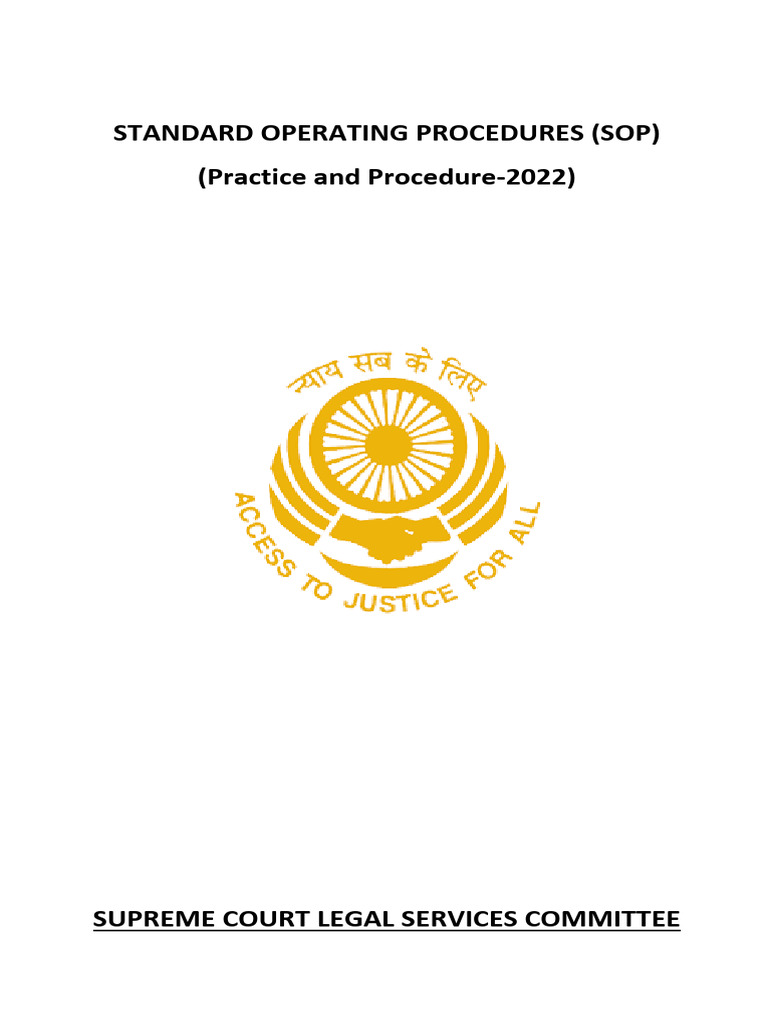 SCLSC Application Processing SOP | PDF | Advocate | Supreme Court Of India