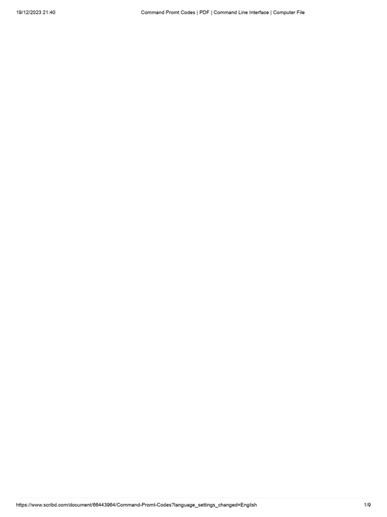 Command Promt Codes - PDF - Command Line Interface - Computer File | PDF | Command Line ...