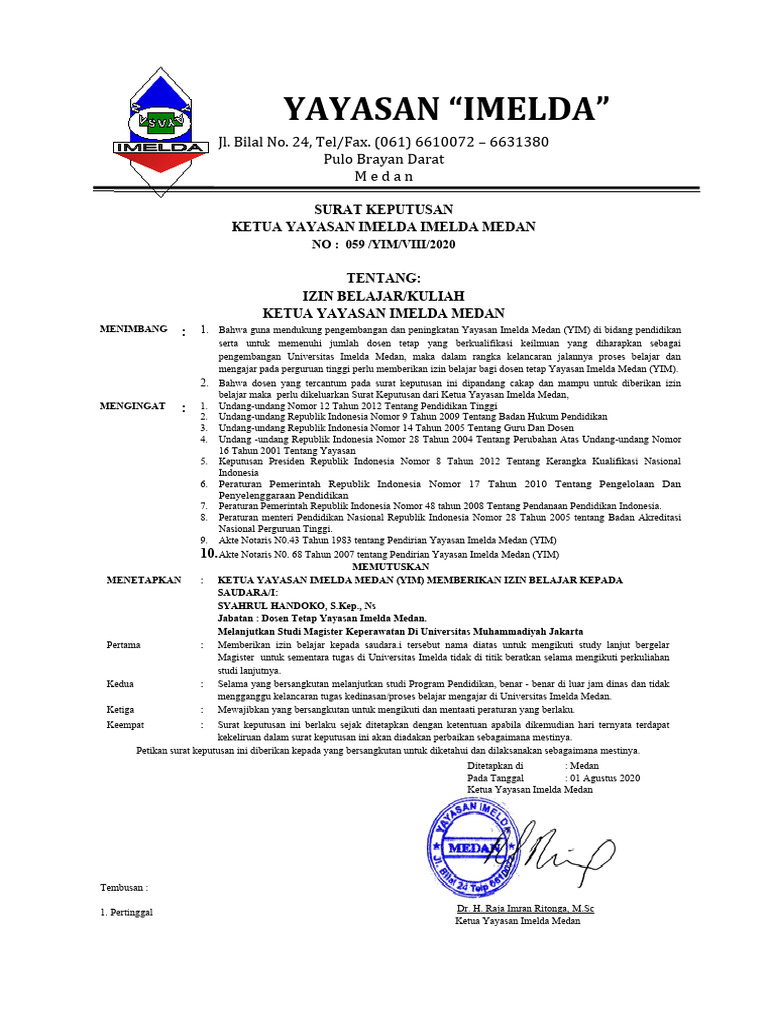 SK IZIN BELAJAR Sahrul | PDF