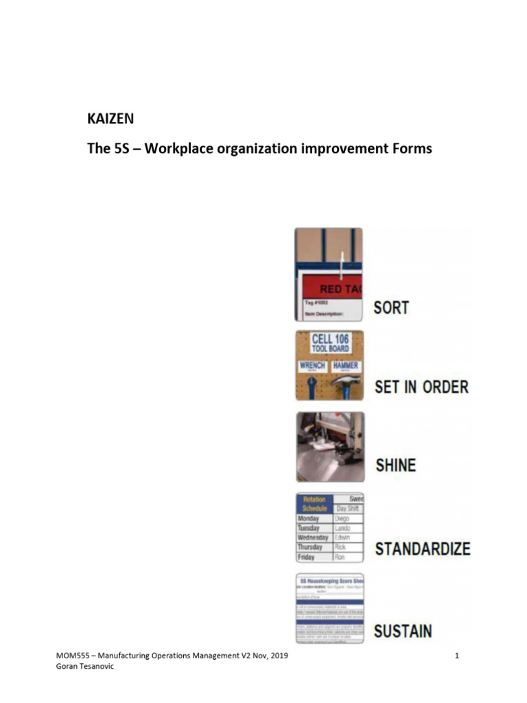 KAIZEN Method 5S - Forms V Nov 2019 | PDF | Housekeeping