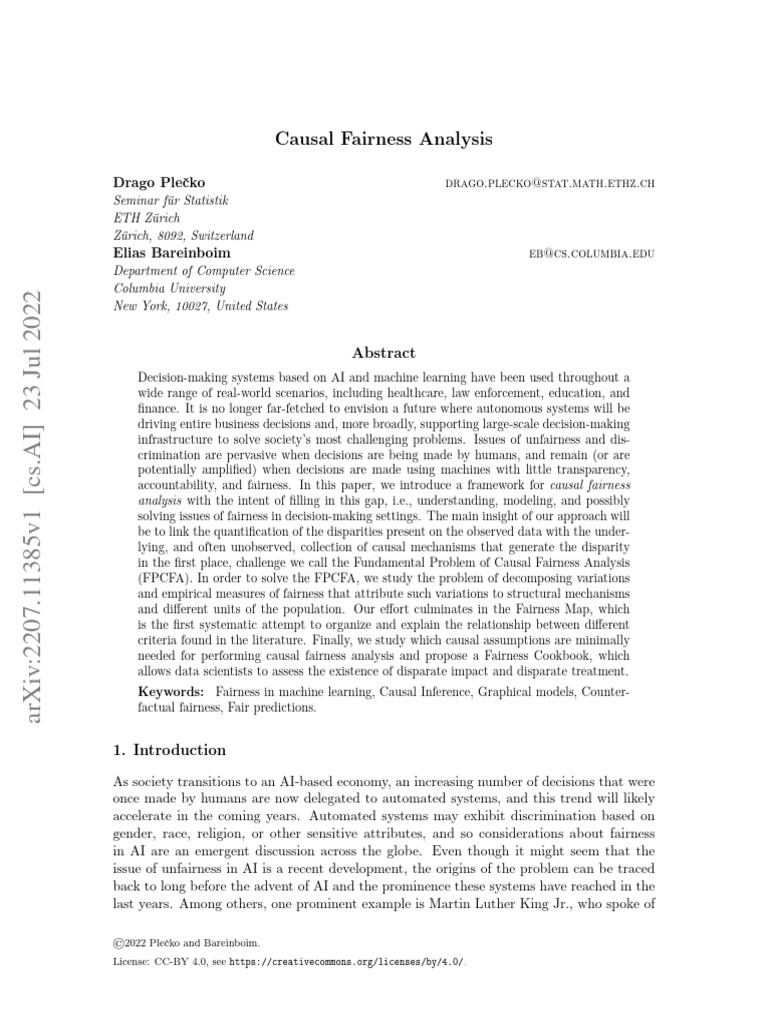 Causal Fairness Analysis | PDF