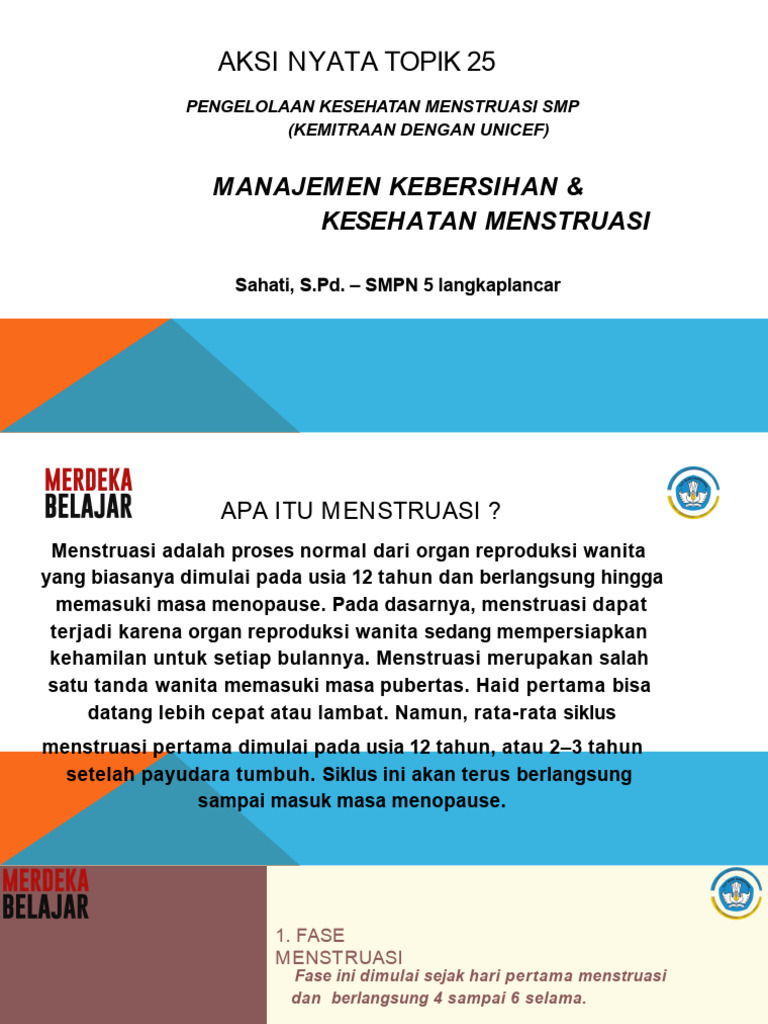 Manajemen Kesehatan Menstruasi SMP | PDF