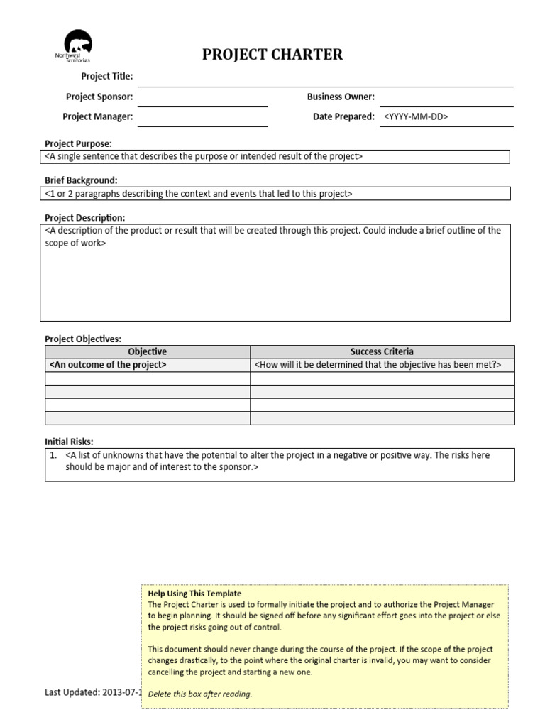 Project Charter Short | PDF