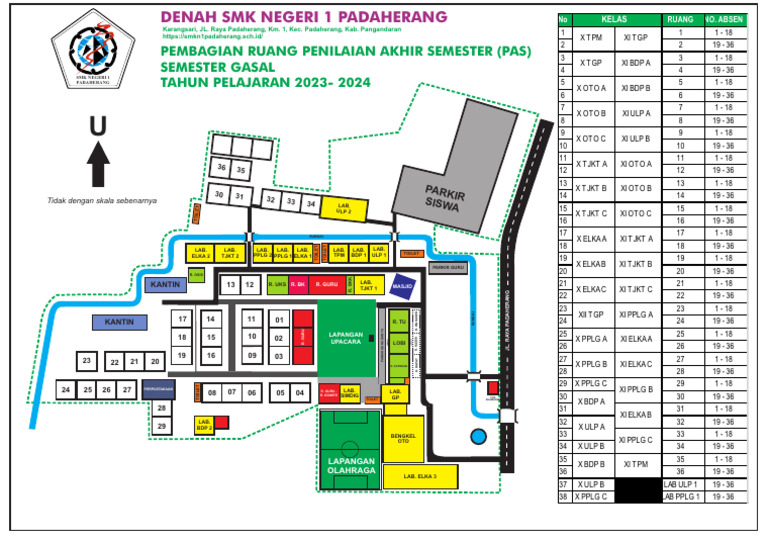 Pembagian Ruang Pas 2023 2024 | PDF