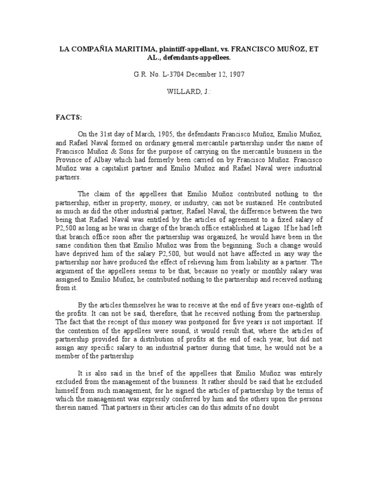 La Compañia Maritima | PDF | General Partnership | Partnership