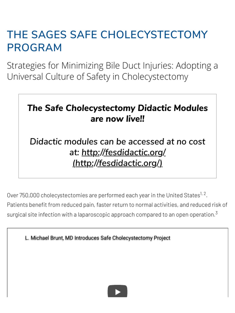 The Sages Safe Cholecystectomy Program Strategies For Minimizing Bile