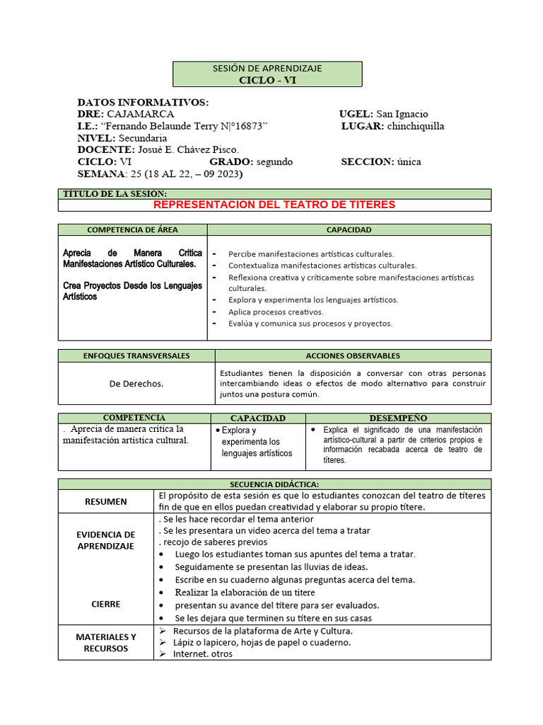 Sesión Narracion de Cue.1° | PDF | Aprendizaje | Comunicación humana