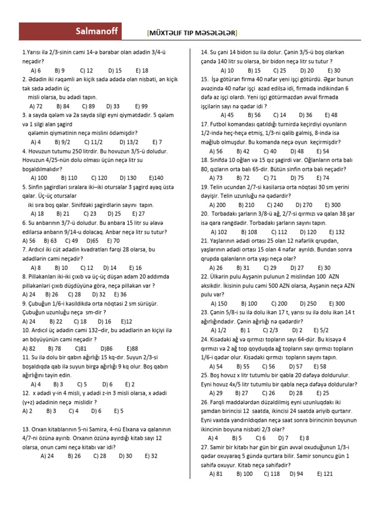 Meseleler - EV | PDF