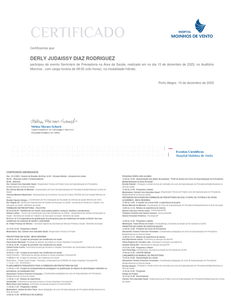 Certicado de Preceptoria Derly Judaissy Díaz Rodríguez | PDF | Sistema ...